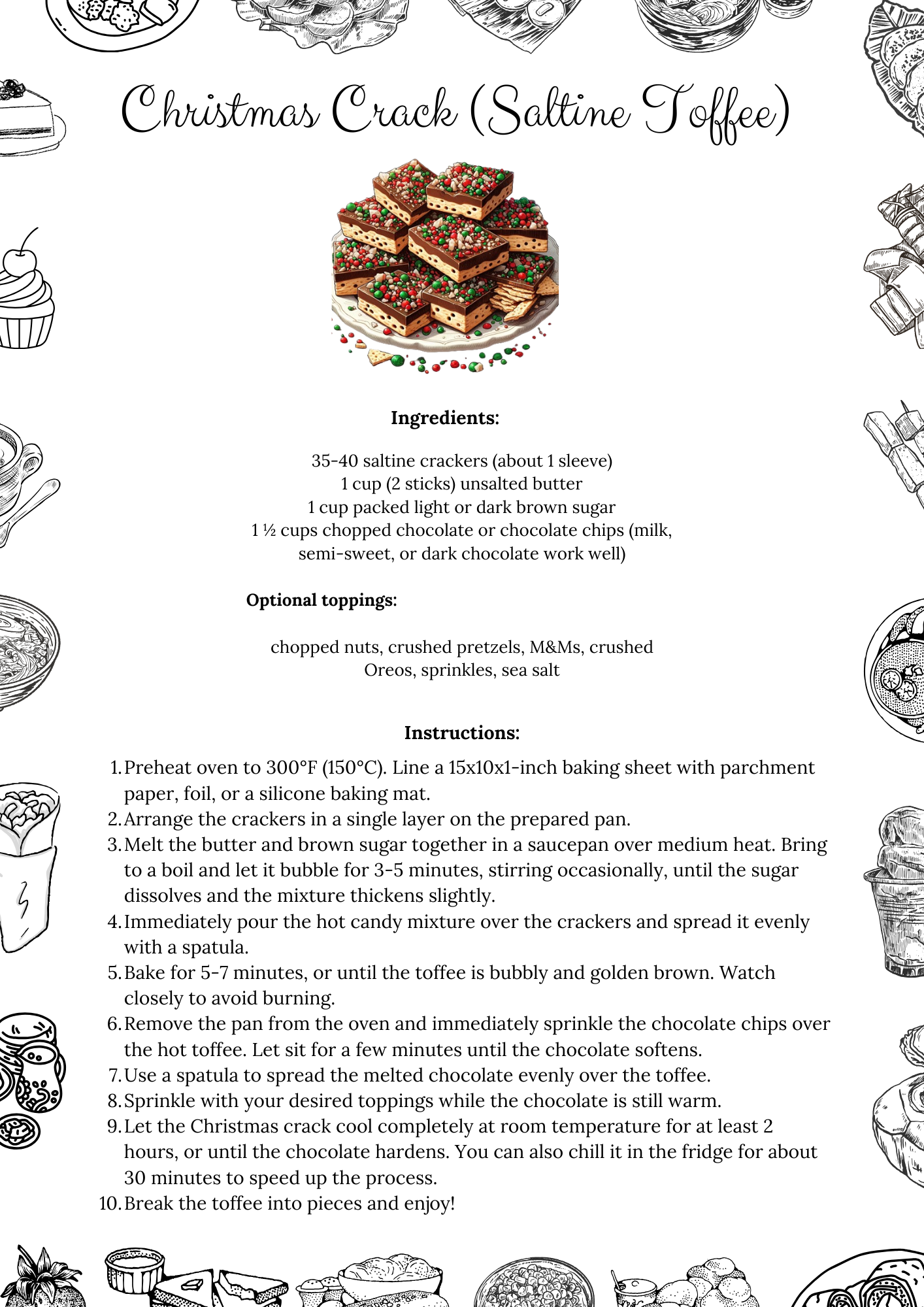 Printable Christmas Crack Recipe (Free PDF) - Tasteful Zone